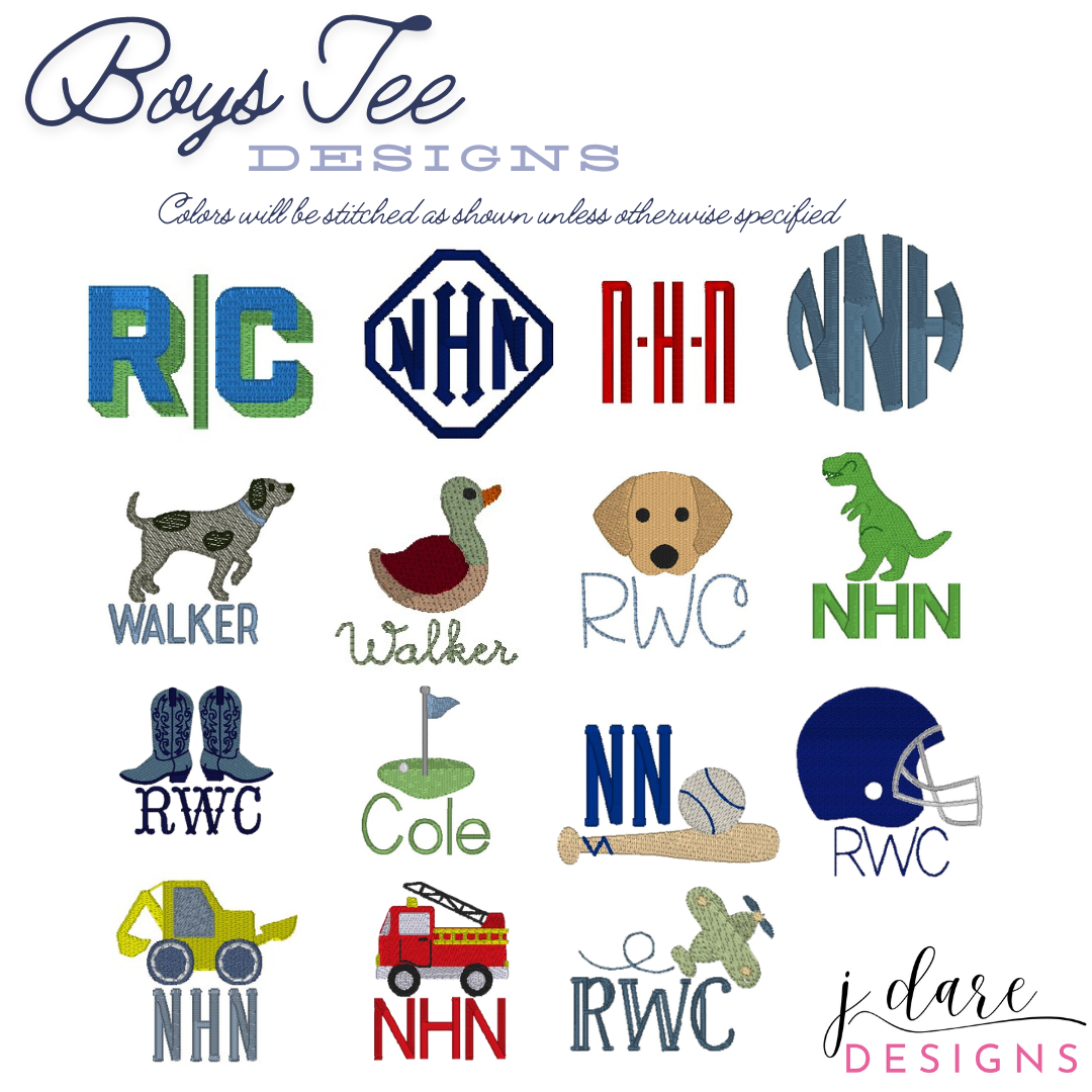 Boys Mini Monogram Tee – J. Dare Designs
